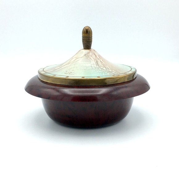 Unbranded | Accents | Musical Marbled Bakelite Powder Box Vtg 94s Lily ...